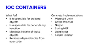 SOLID & IoC Principles | PPTX | Databases | Computer Software and Applications