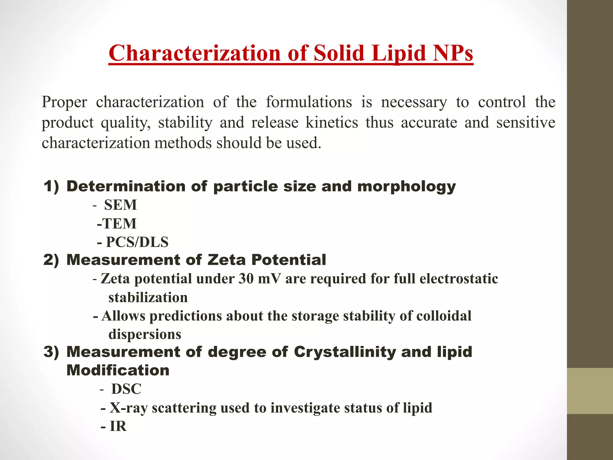 Solid lipid nanoparticles | PPTX