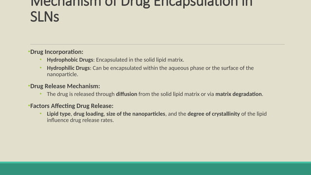 Solid Lipid Nanoparticles Formulation Aspects Pptx