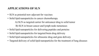 solid lipid nanoparticles | PPTX