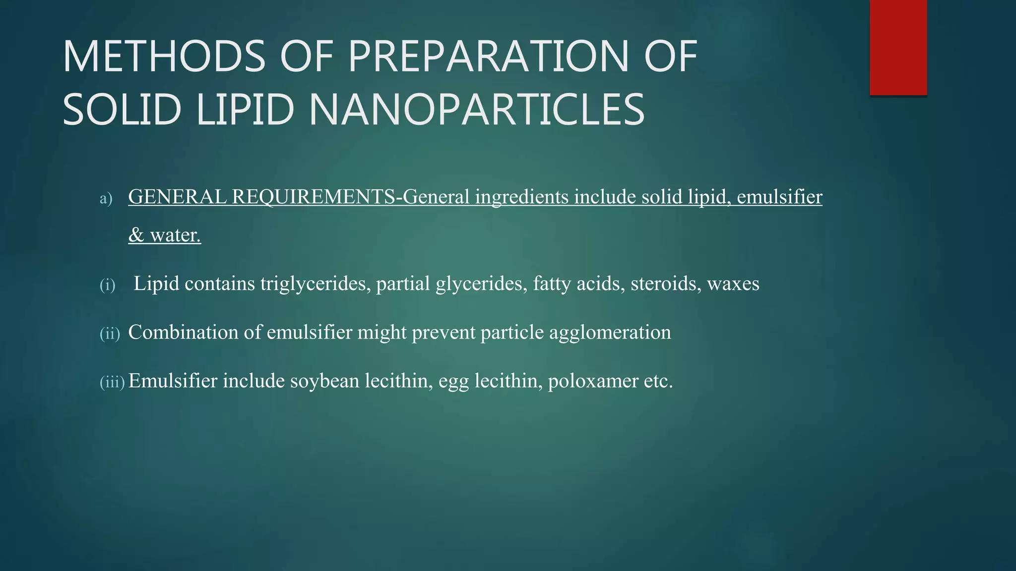 Solid lipid nanoparticles ppt | PPTX