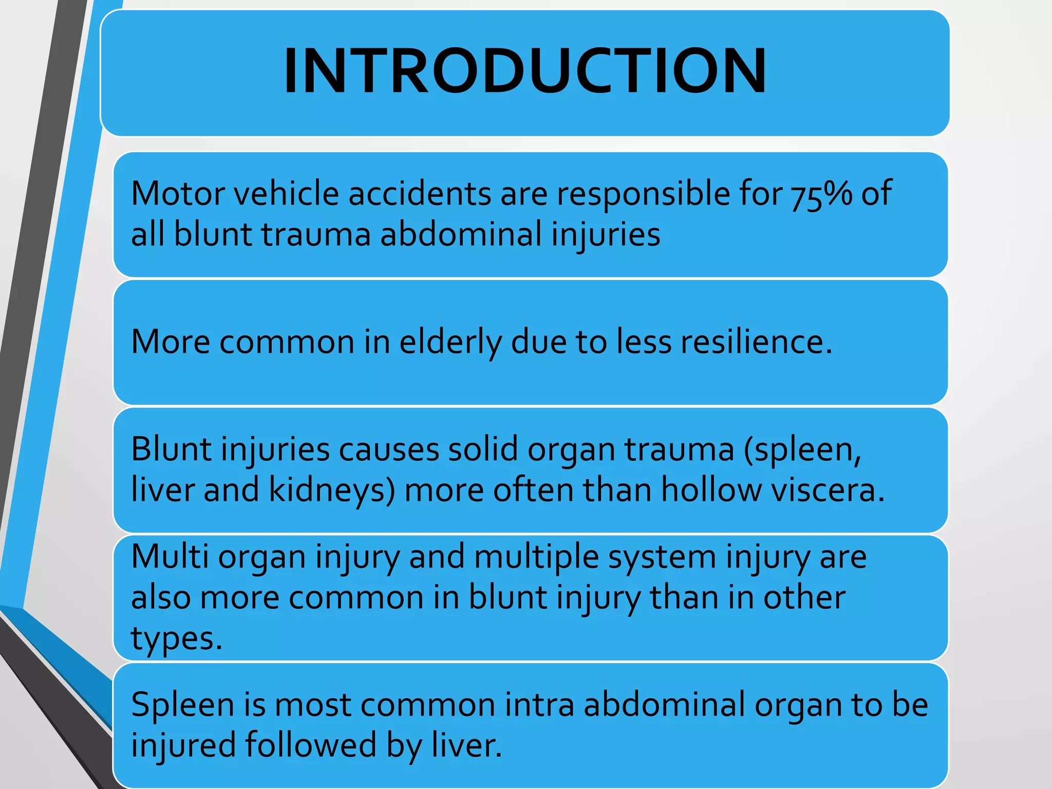 Solid organ injuries following abdominal trauma | PPTX