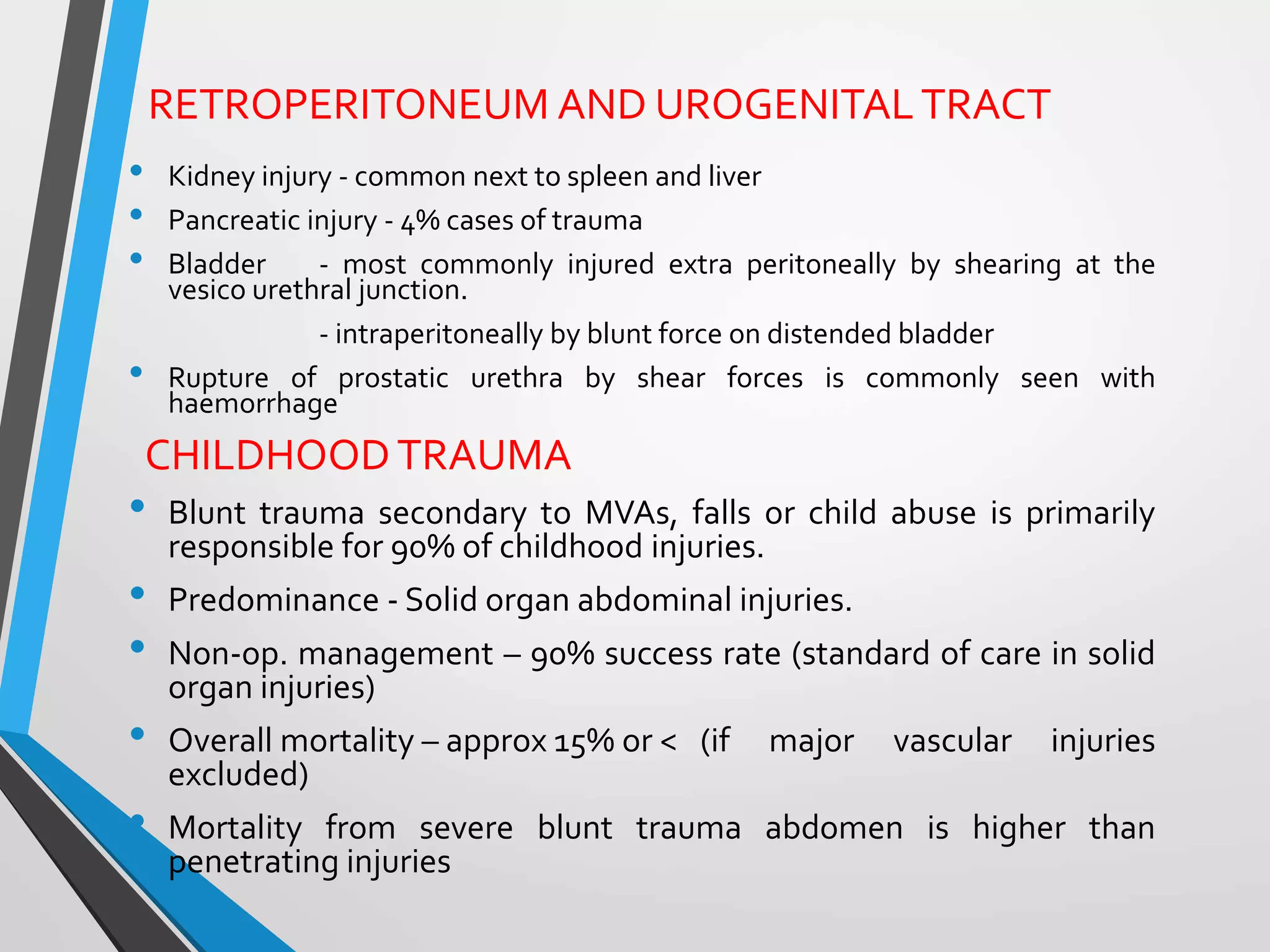 Solid organ injuries following abdominal trauma | PPTX