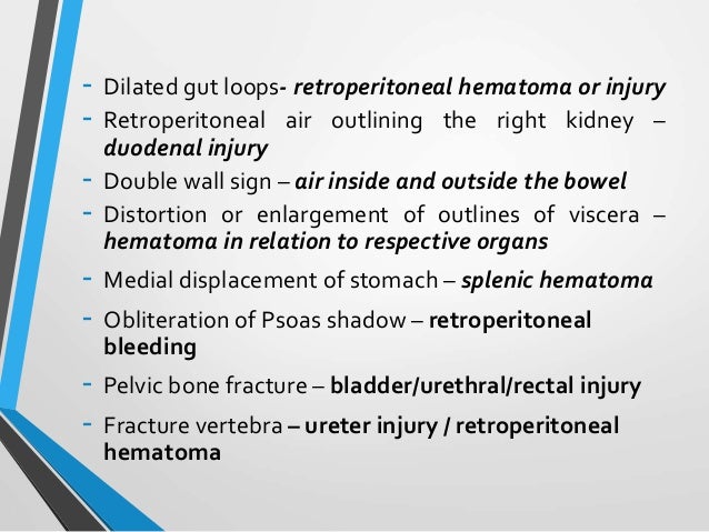 Solid organ injuries following abdominal trauma