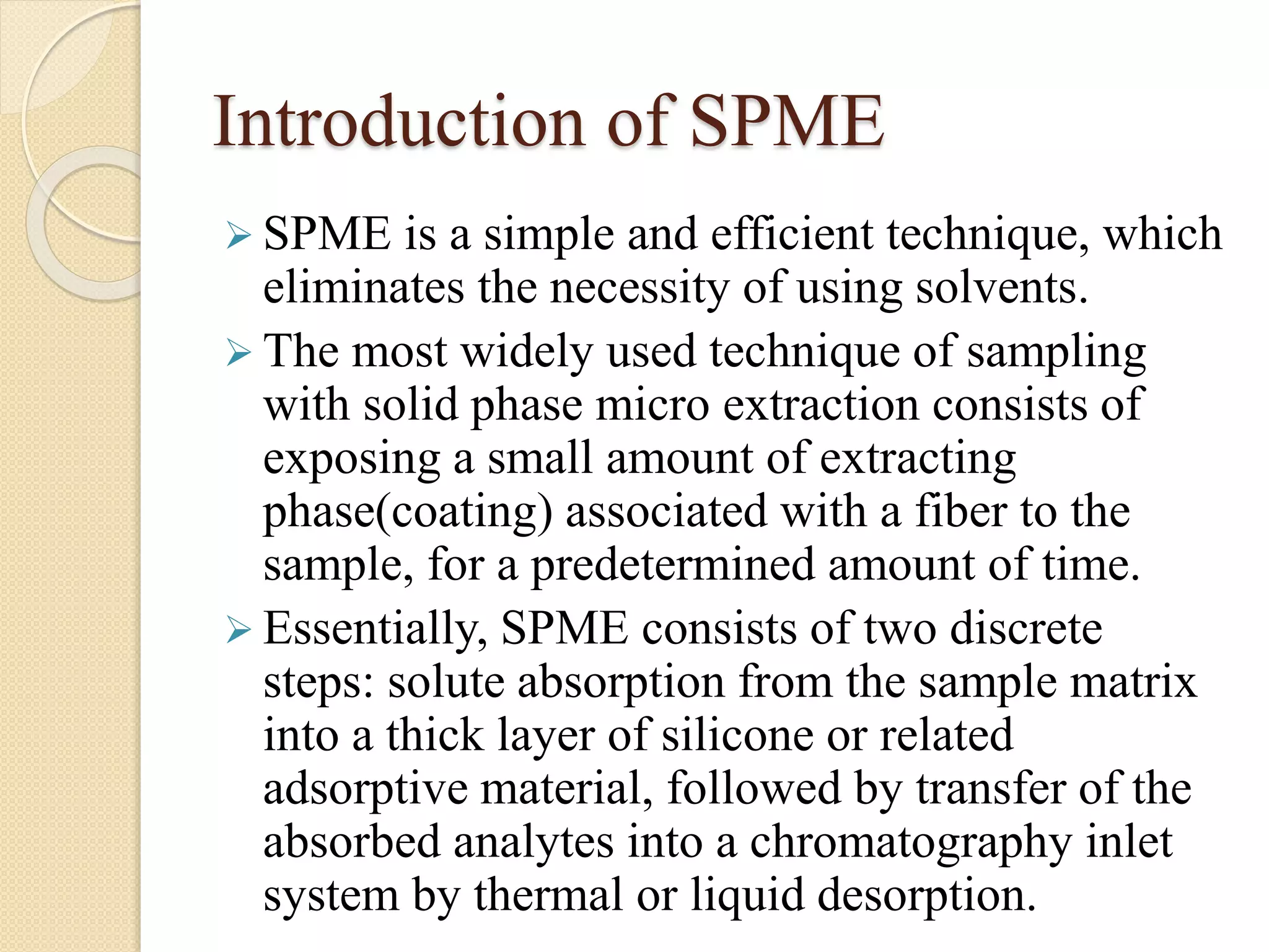 Solid phase micro extraction | PPTX