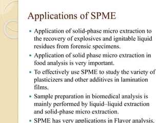 Solid phase micro extraction | PPTX