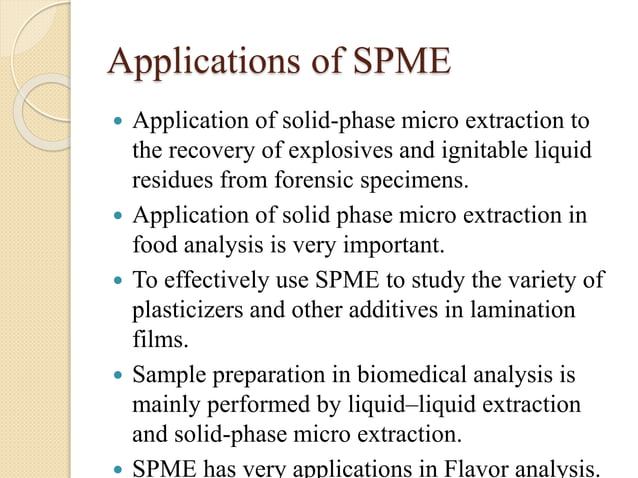 Solid Phase Micro Extraction Pptx Chemistry Science