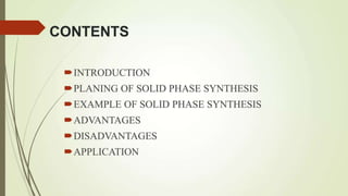 Solid Phase synthesis ppt & pptx New organic Synthesis | PPTX