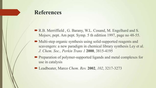 Solid Phase synthesis ppt & pptx New organic Synthesis | PPTX | Chemistry | Science