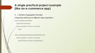 SOLID Principle in software design example | PPTX