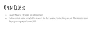 Solid principles | PPTX | Programming Languages | Computing