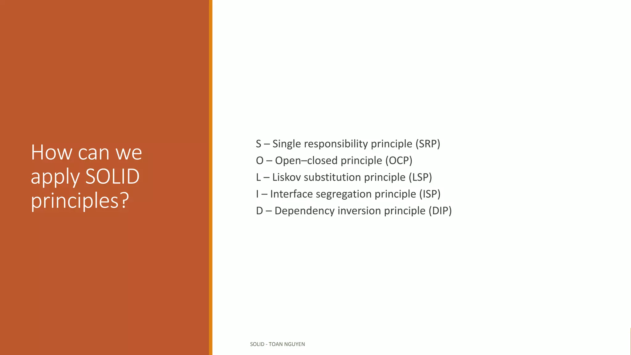 Solid principles | PPTX
