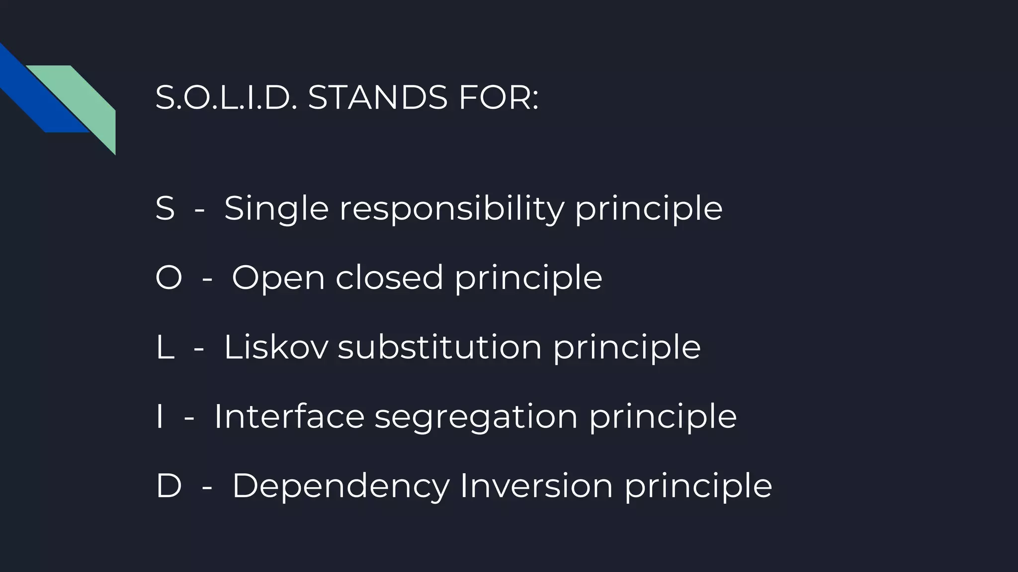 Solid principles | PPTX