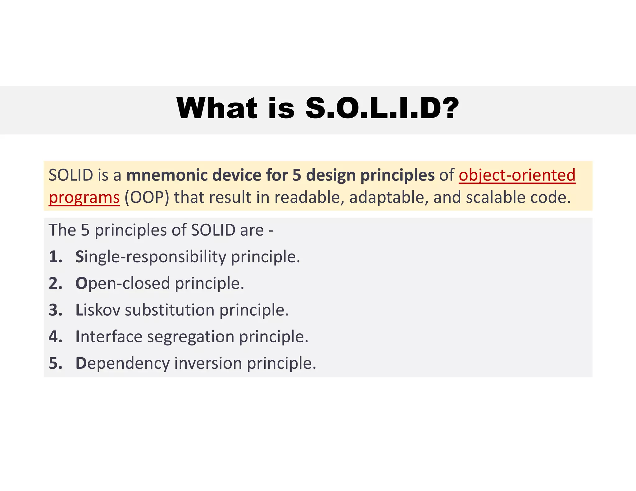 Solid principles | PDF