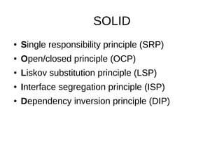 SOLID refactoring - racing car katas | PPT
