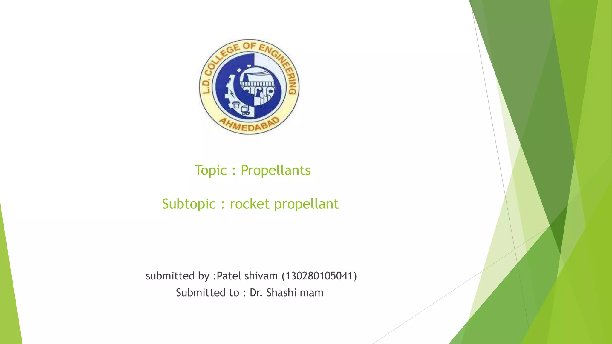 Solid rocket propellant | PPTX