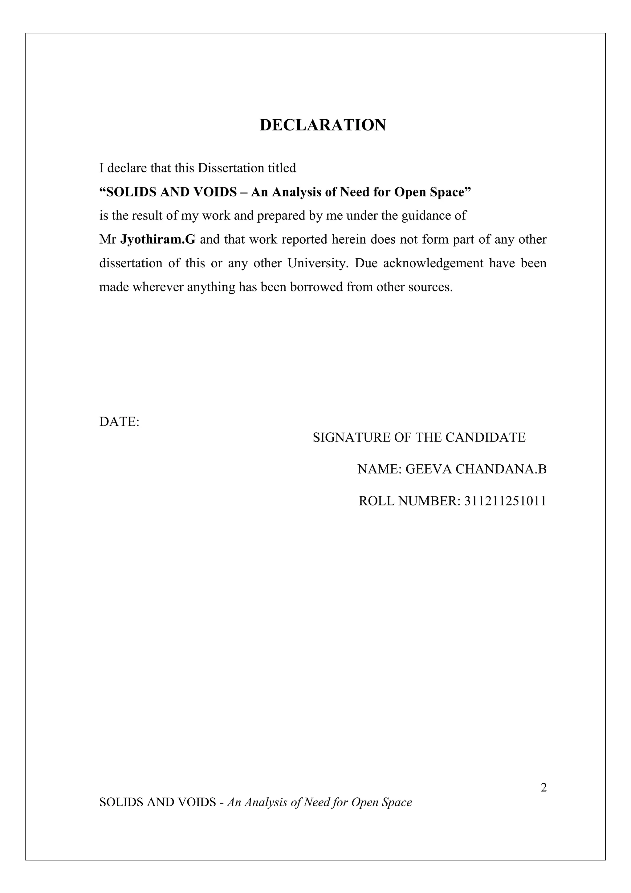 Solids and voids an analysis of need for open space | PDF