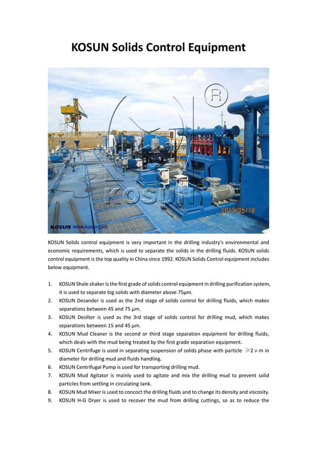 Solids control equipment | PDF