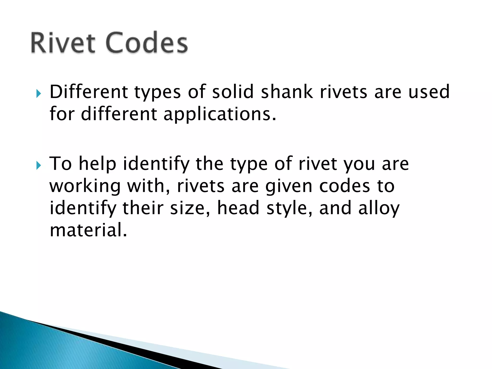 Solid Shank Rivet Codes | PPTX