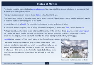 States of Matter: Solids, Liquids and Gases [Presentation] | PDF