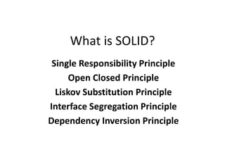 SOLID Software Principles with C# | PPTX