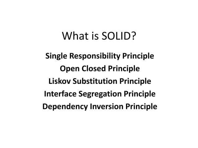 SOLID Software Principles with C# | PPTX