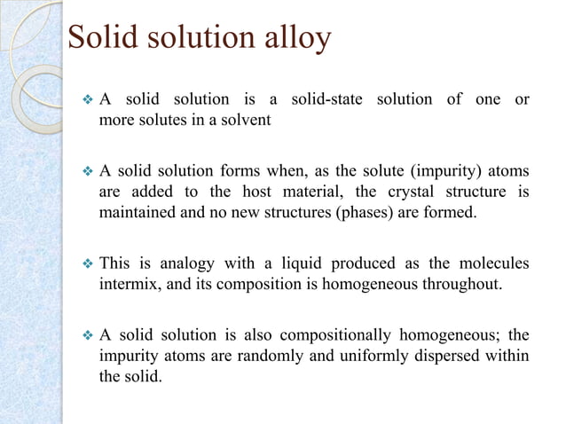Solid solution alloys | PPT