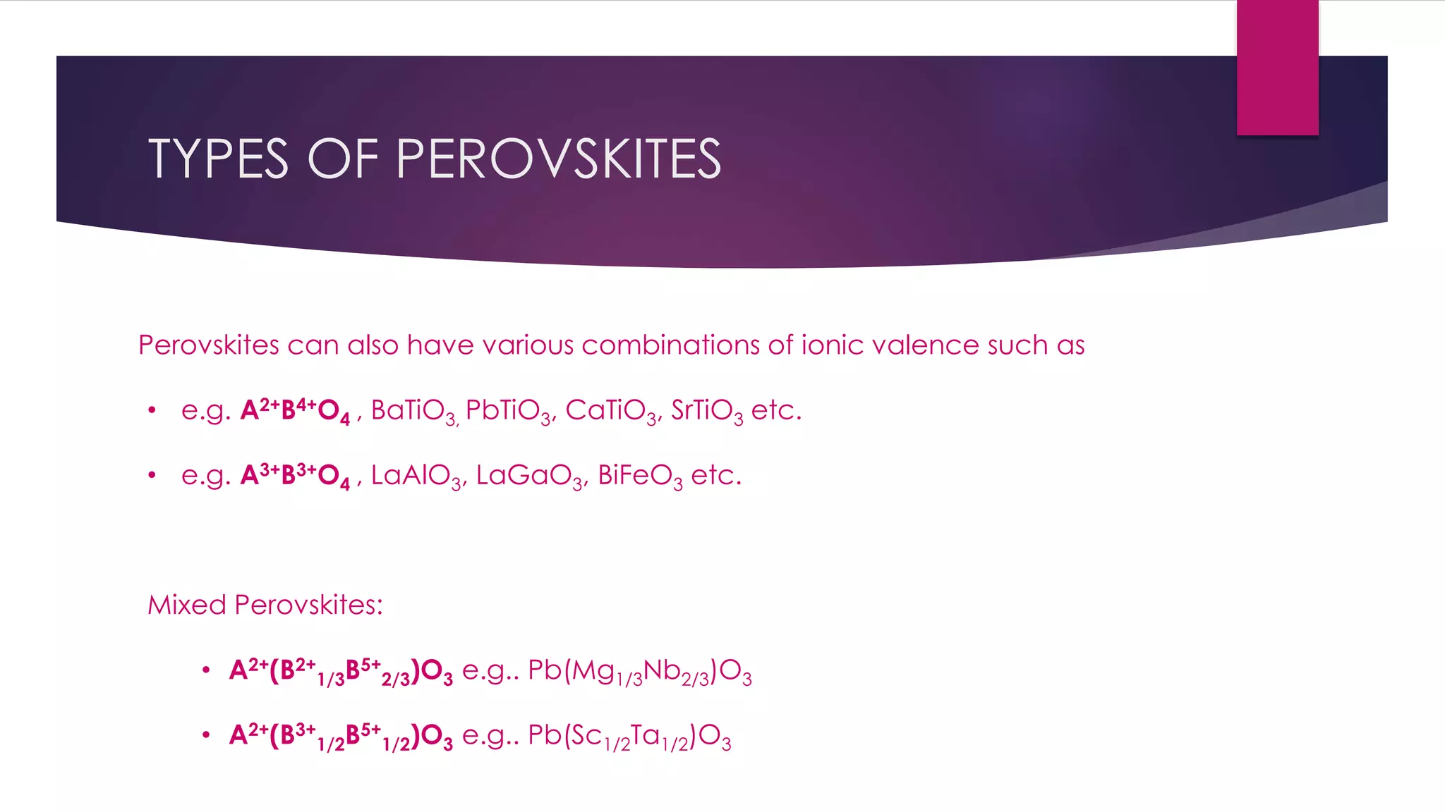 SPINELS,INVERSE SPINELS AND PEROVSKITES | PPTX