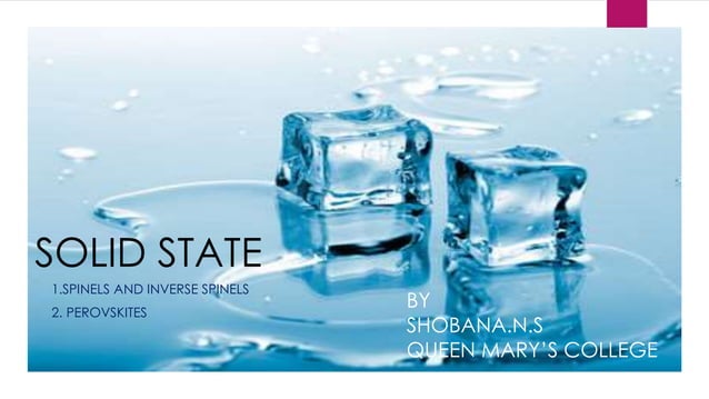 SPINELS,INVERSE SPINELS AND PEROVSKITES | PPTX | Chemistry | Science