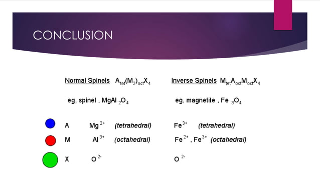 SPINELS,INVERSE SPINELS AND PEROVSKITES | PPTX | Chemistry | Science