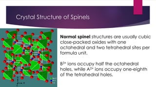 SPINELS,INVERSE SPINELS AND PEROVSKITES | PPTX
