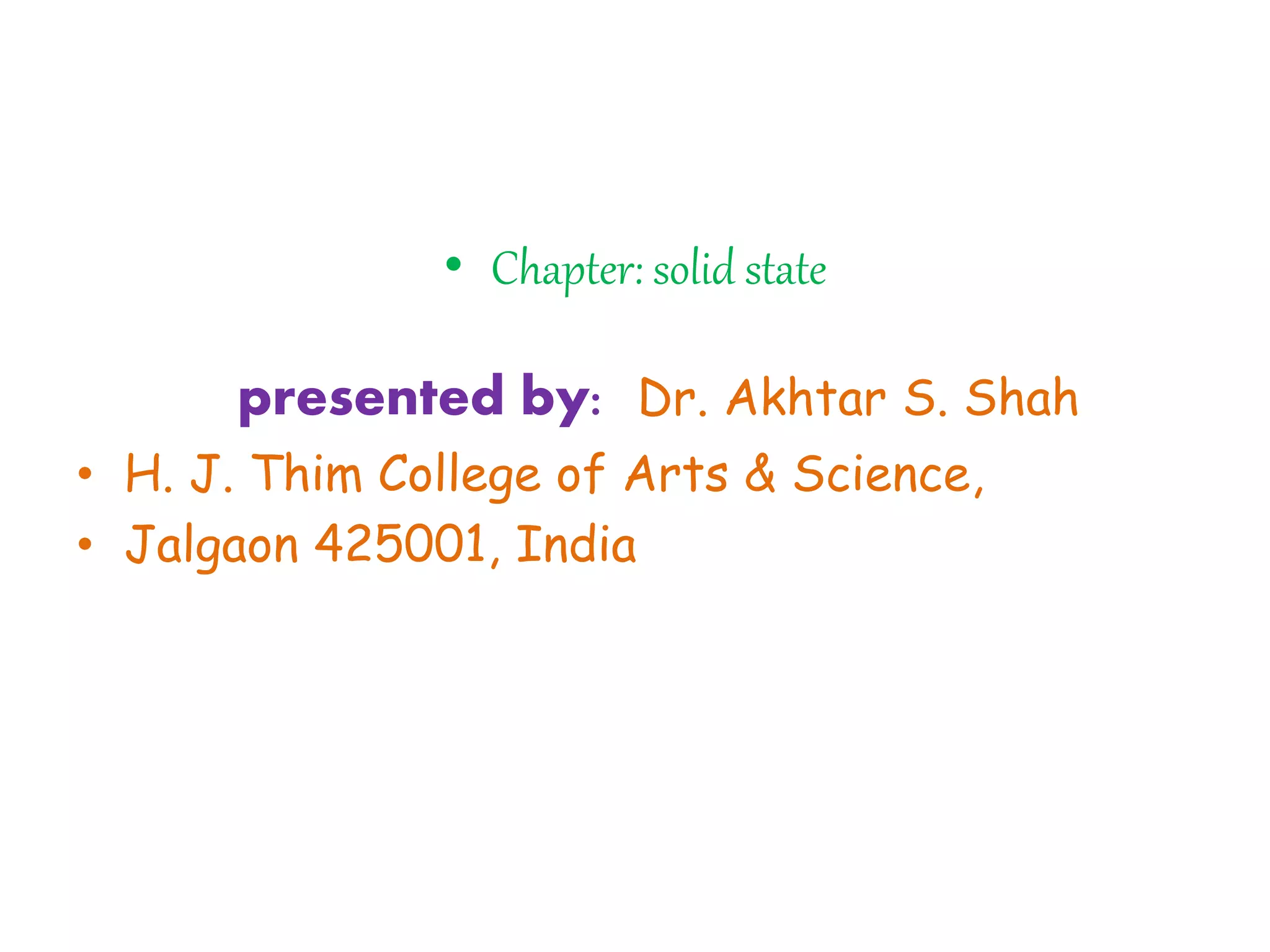Solid State Chemistry Ppt Pptx