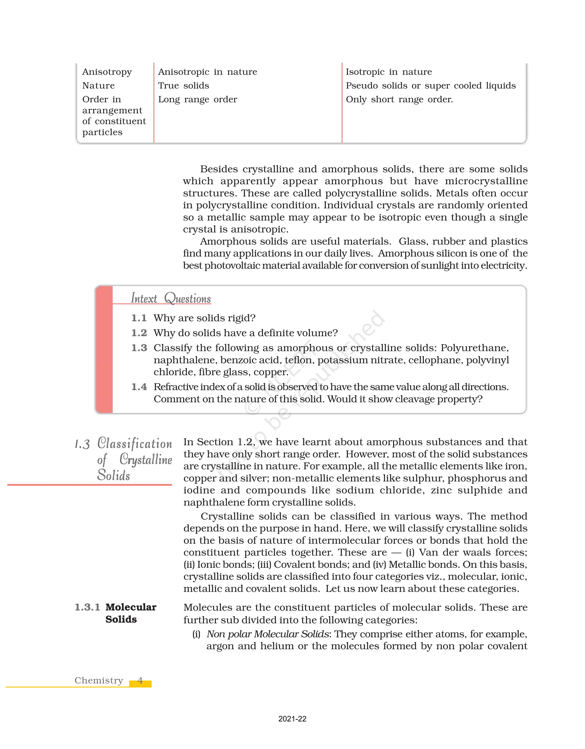 solid state ncert class 11 text book pdf | PDF