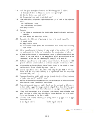 solid state ncert class 11 text book pdf | PDF