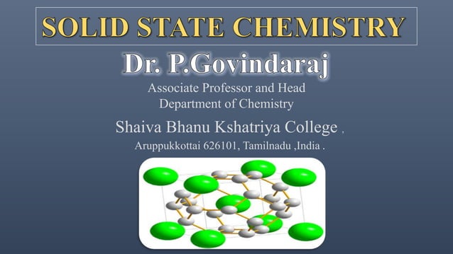 Solid state chemistry-PPT | PDF | Chemistry | Science