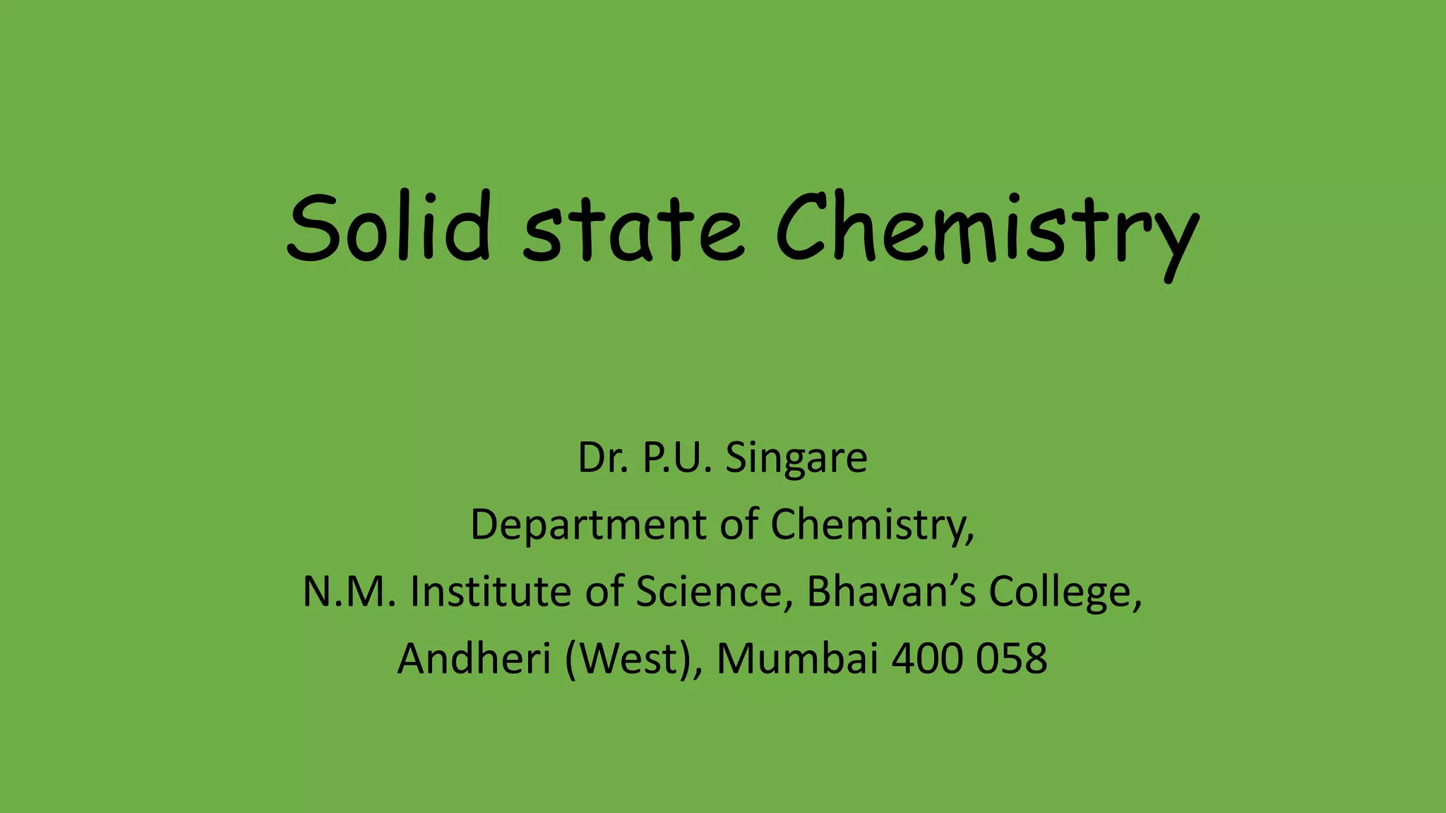 Solid state chemistry | PPTX