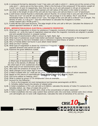 Solid state class 12 cbse 10 year pdf | PDF