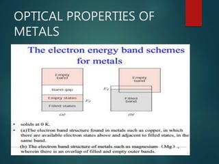 OPTICAL PROPERTIES OF METALS AND NON METALS | PPTX
