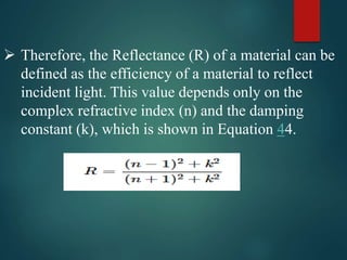 OPTICAL PROPERTIES OF METALS AND NON METALS | PPTX