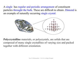Solid state part 1 | Chemistry Class 12 | By Mrs. Shubhada Walawalkar | PDF