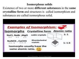 Solid state part 1 | Chemistry Class 12 | By Mrs. Shubhada Walawalkar | PPT