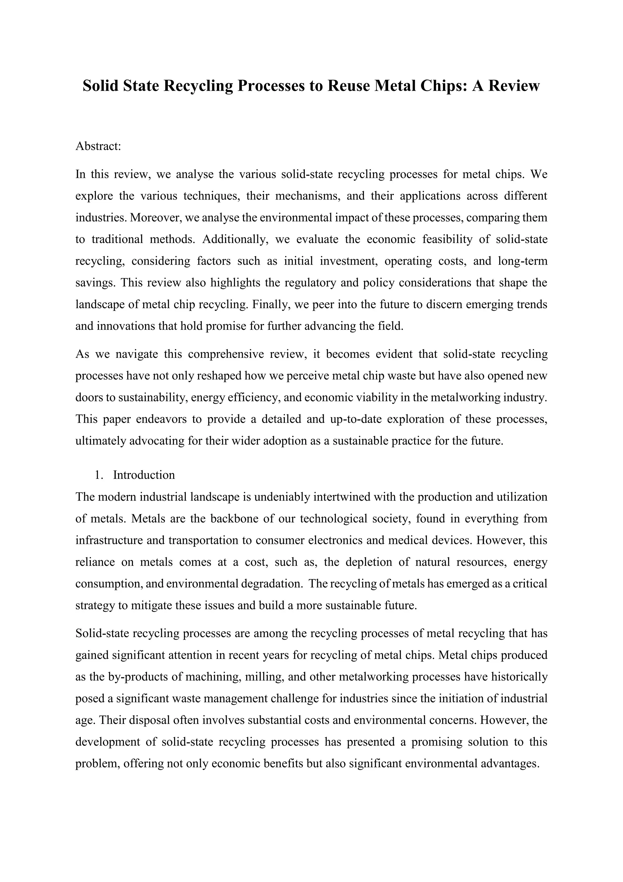 Solid State Recycling Processes to Reuse Metal Chip111111.docx
