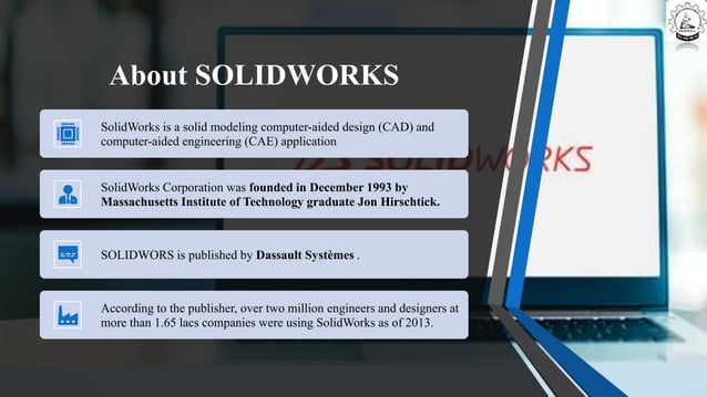 Training report on SOLIDWORKS.pptx | 3-D Graphics | Computer Software and Applications