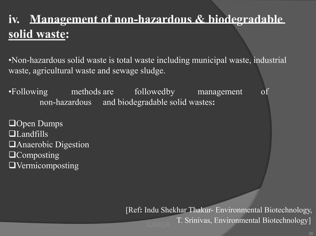 Biotechnology for Solid waste Management | PPTX | Environmental ...