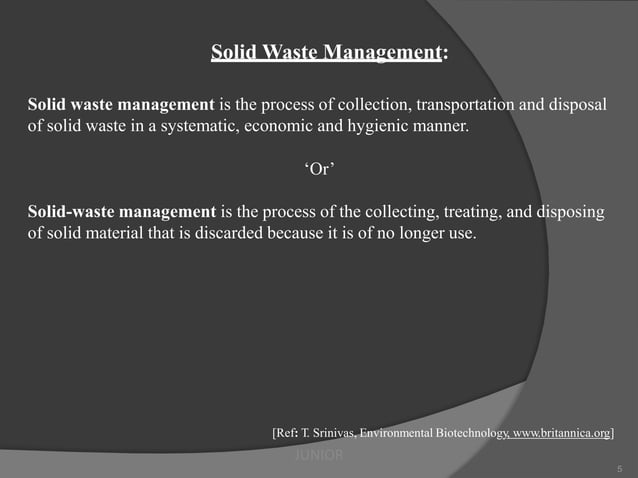 Biotechnology for Solid waste Management | PPT