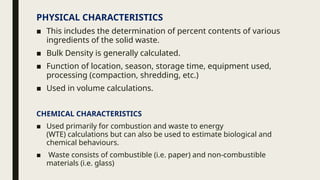 Solid waste - Characterisation and sorting | PPTX