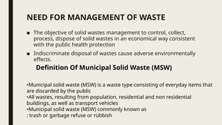 Solid waste - Characterisation and sorting | PPTX