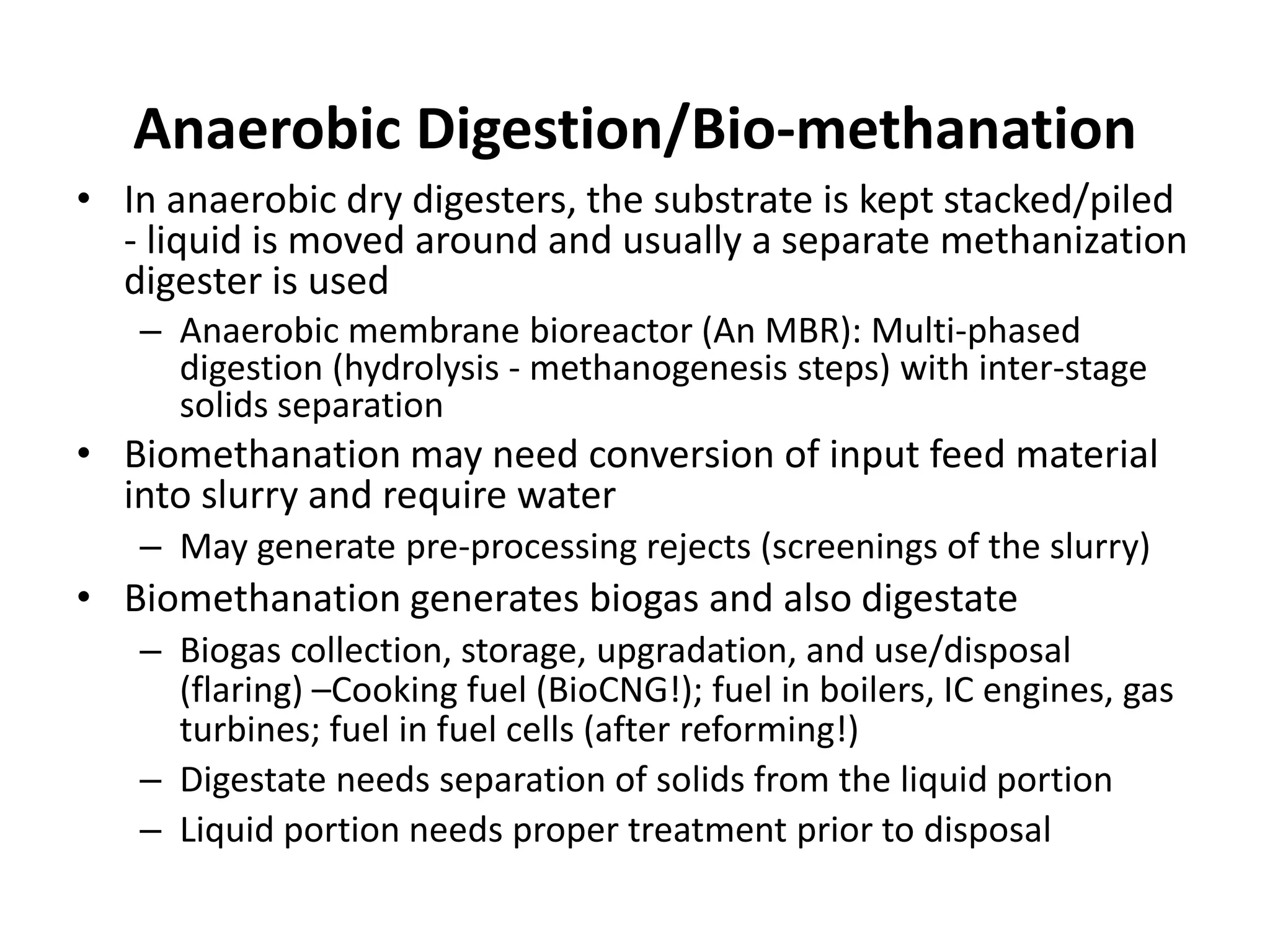 Solid waste biomethanation plants | PPTX