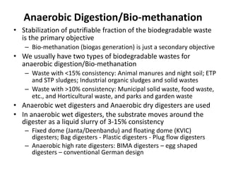 Solid waste biomethanation plants | PPTX