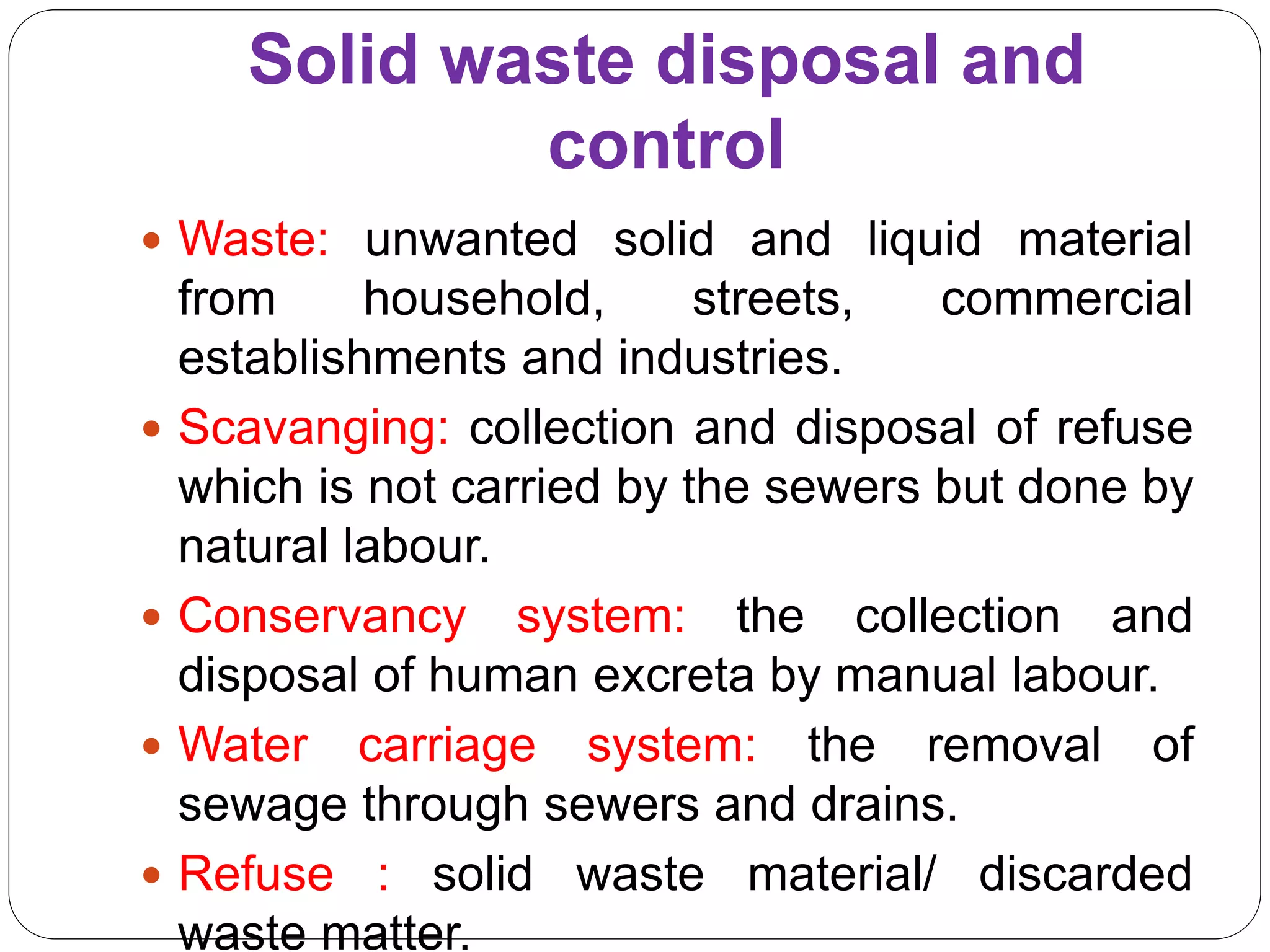 Solid waste disposal and control | PPTX
